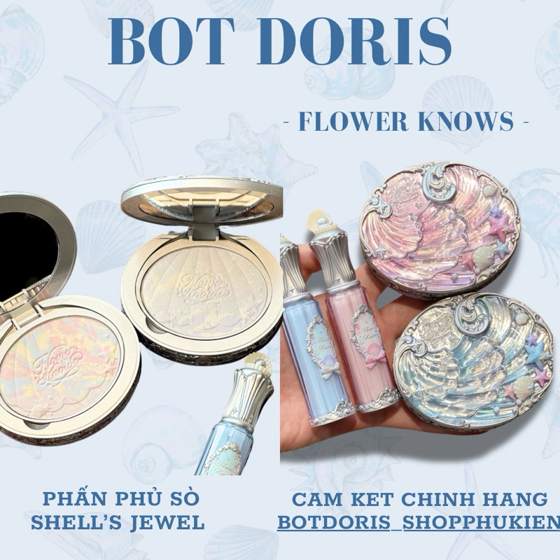 Phấn phủ Flower Knows Shell’s Jewel, phấn phủ Hoa Biết Sò, phụ kiện BOT ...