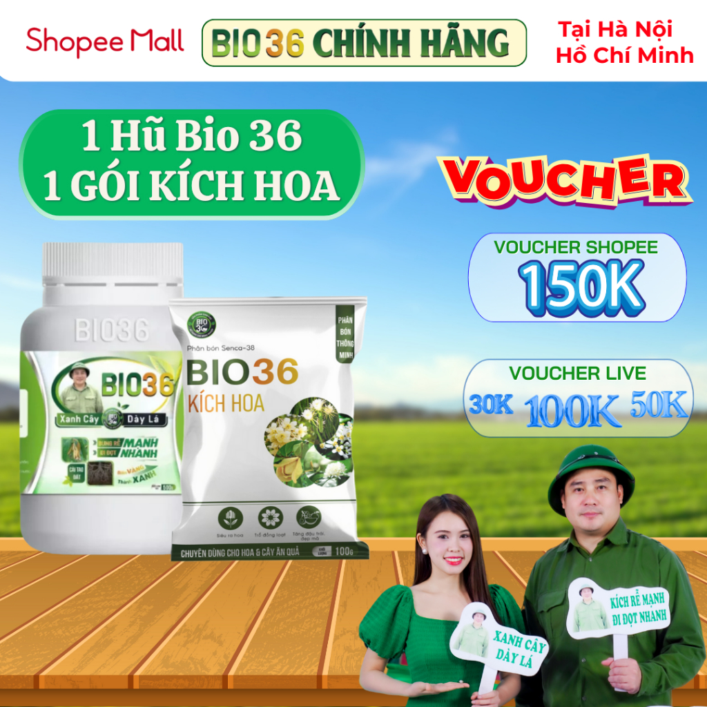 [Bio36 Chính Hãng] (Combo 1 Hũ Bio36 Và 1 Kích Hoa 100g) Bio 36 Kích Rễ ...