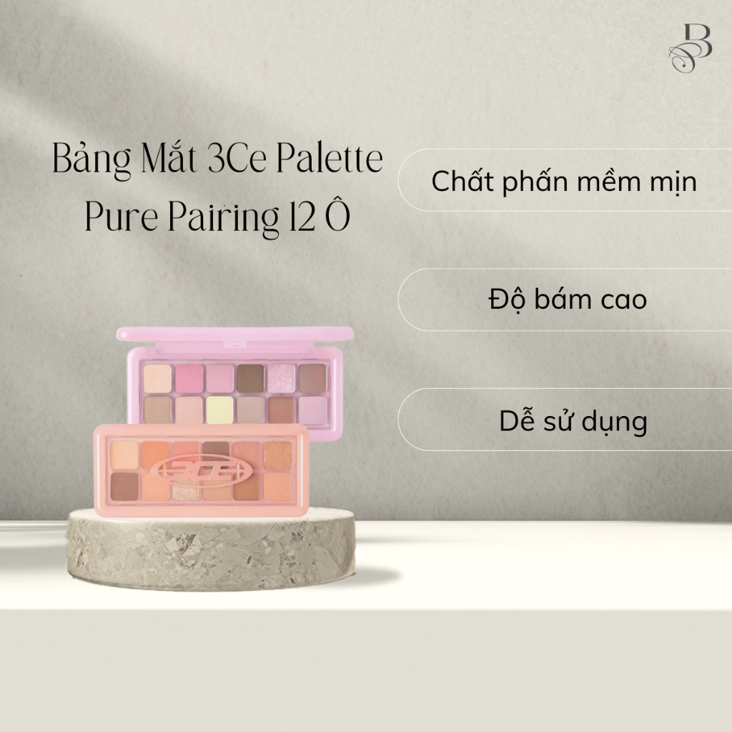 Bảng Mắt 3Ce New Take Eyeshadow Palette Pure Pairing 12 Ô Buncosmetics | Shopee Việt Nam