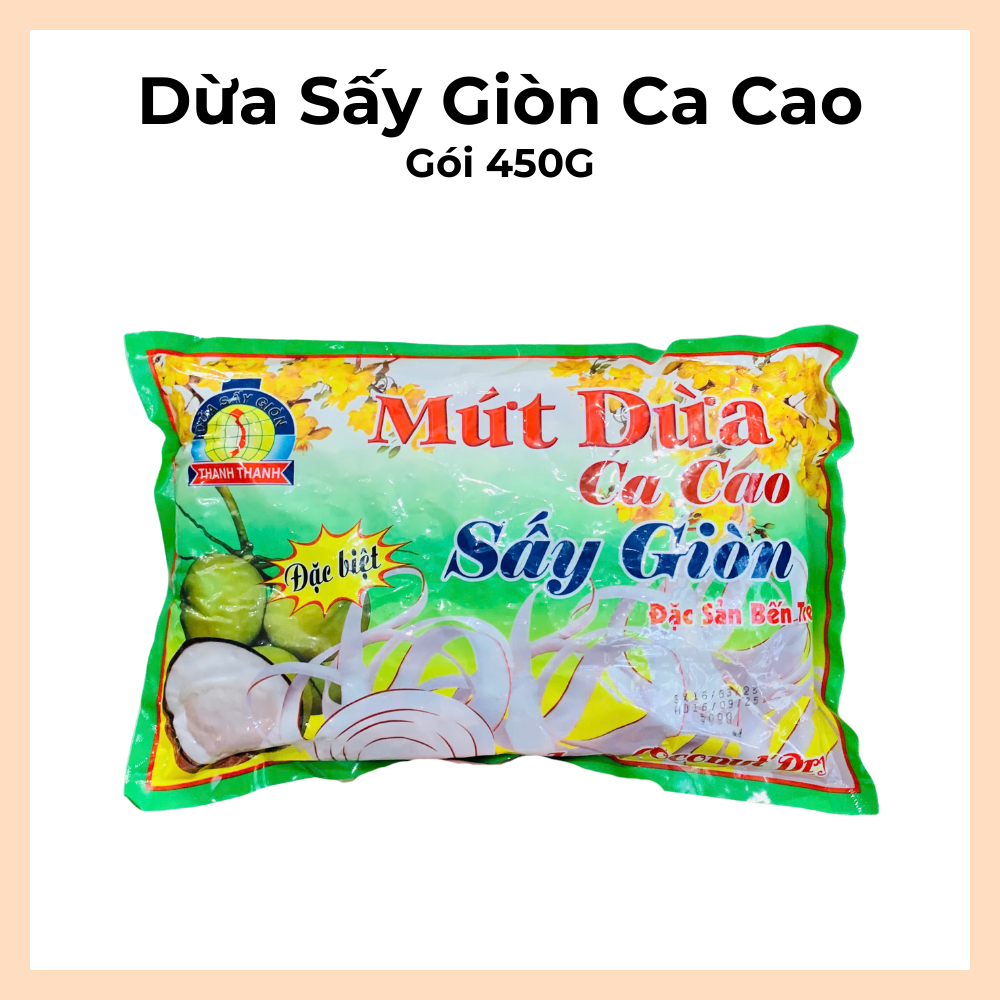 Mứt Dừa Sấy Giòn Cacao, Trang trí kem, cocktail, trái cây tô, Đặc Sản ...