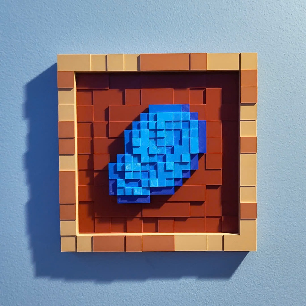 Tranh Pixel 3D Minecraft Lapis Lazuli – Decor Treo Tường – In 3D Nổi ...