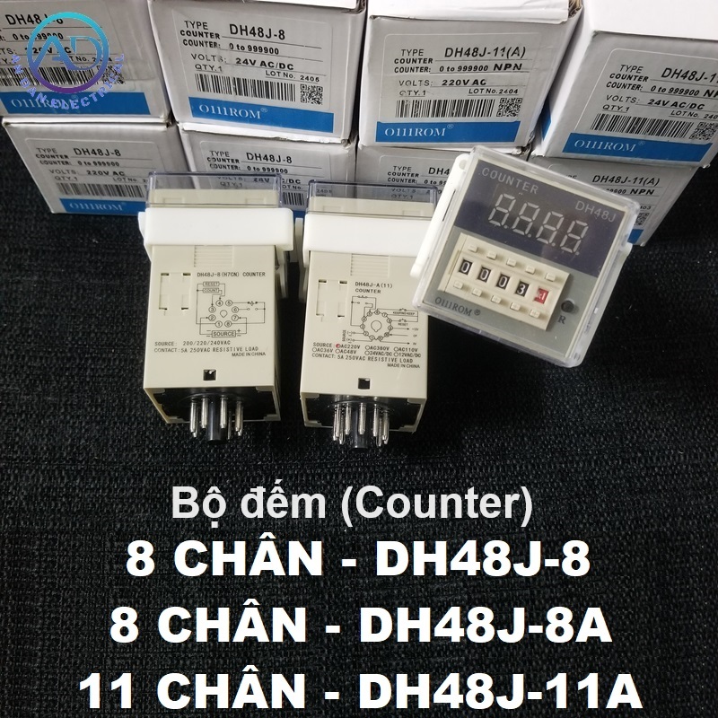 Bộ đếm (Counter) 8 chân DH48J-8 DH48J-8A , 11 chân DH48J-11A 220VAC ...