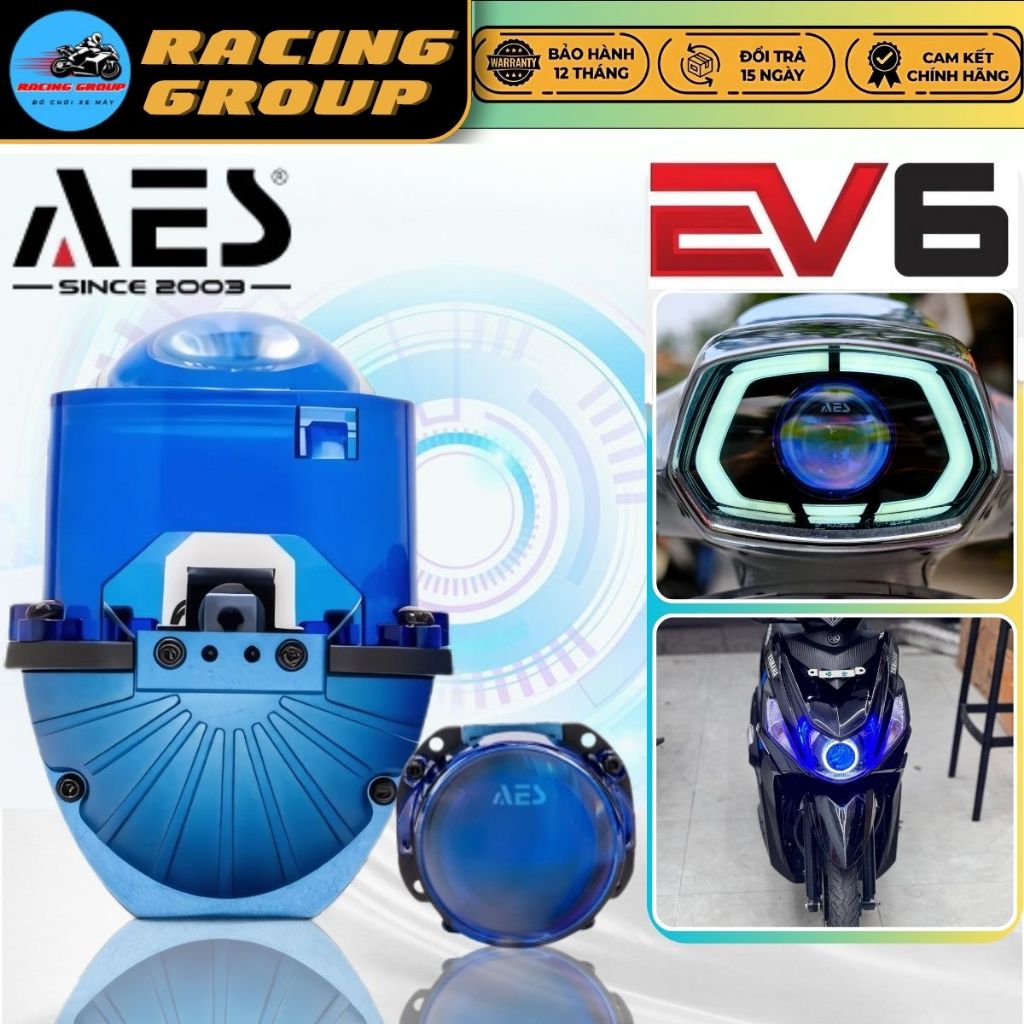 Bi Led Bi Cầu Aes Ev6 Chính Hãng 2.5 Inch 60w, Tích Hợp 3 Chế Độ Màu, Tản Nhiệt Đồng, Bảo Hành 2 ...