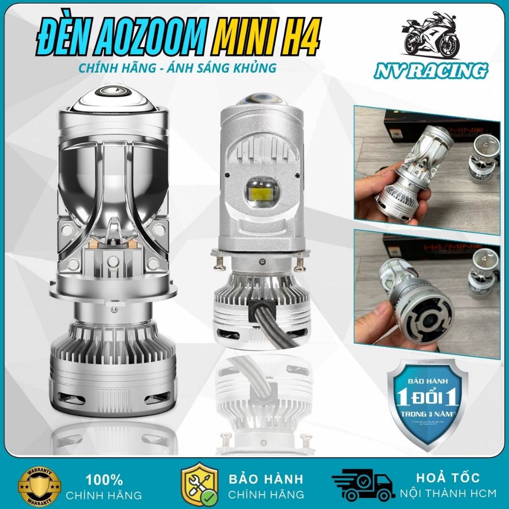 Aozoom Mini H4, Đèn Pha Bi LED Aozoom Mini H4 75W Ánh Sáng Siêu Khủng ...