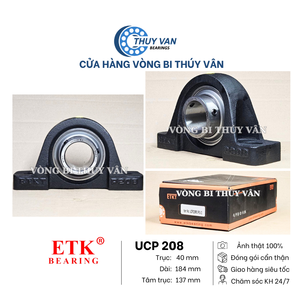Gối đỡ vòng bi bạc đạn UCP 204 205 206 207 208 209 210 hãng ETKT | Shopee Việt Nam