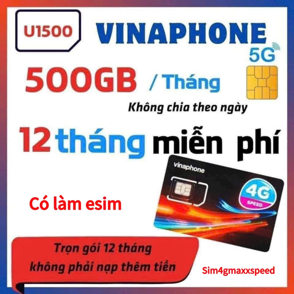 SIM U1500 500G/THÁNG MIỄN PHÍ 12t KHÔNG CẦN NẠP THÊM TIỀN | Shopee Việt Nam