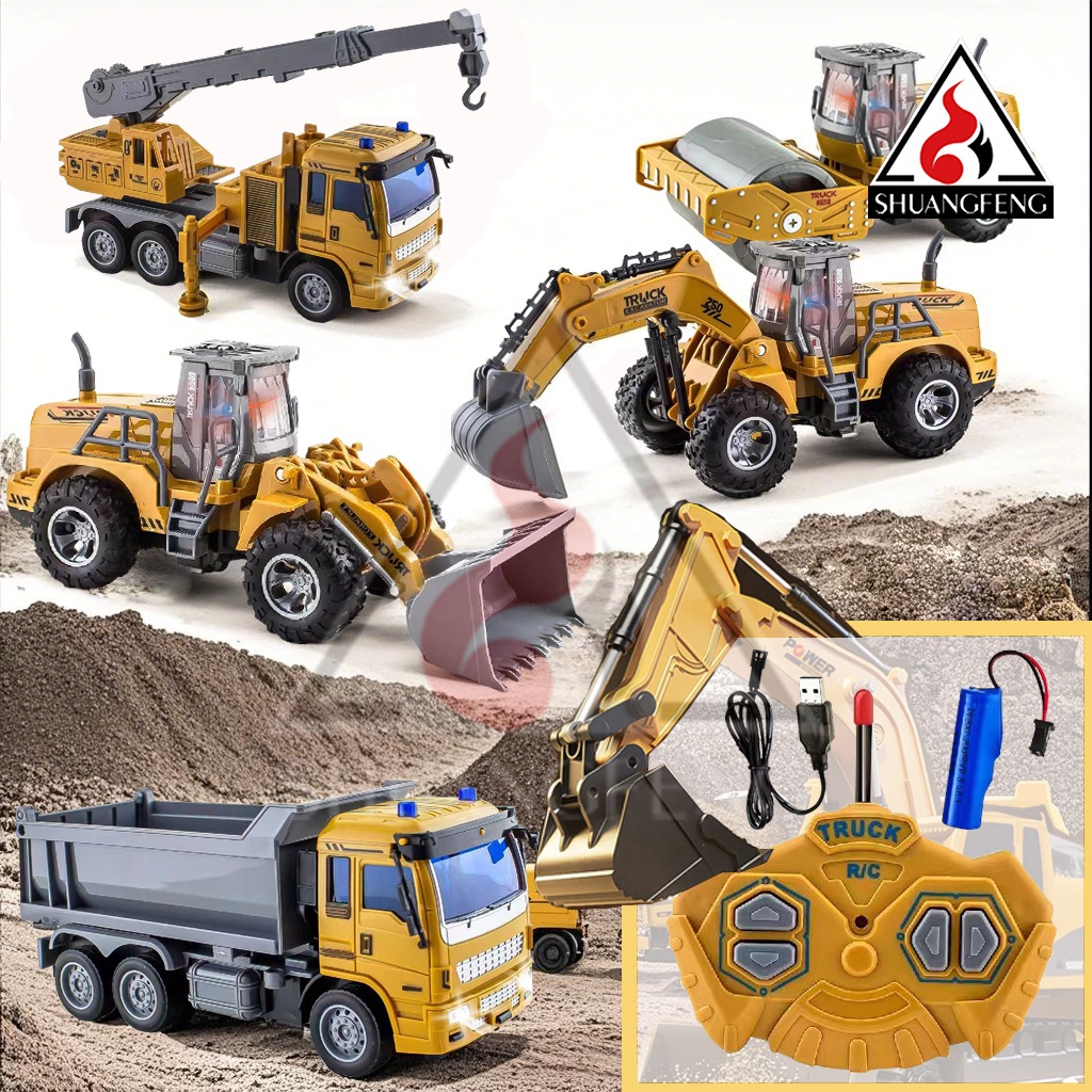 Đồ Chơi Xe Cẩu, Xe Xúc, Xe Ủi, Xe Ben Điều Khiển Từ Xa, Sáng Đèn, Đa ...