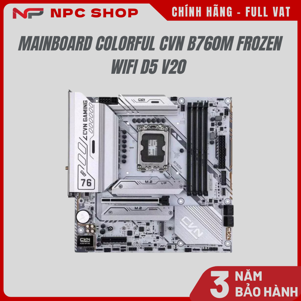 [FULL VAT] Mainboard Colorful CVN B760M FROZEN WIFI D5 V20 | Intel B760, LGA 1700, M-ATX, 4 khe ...