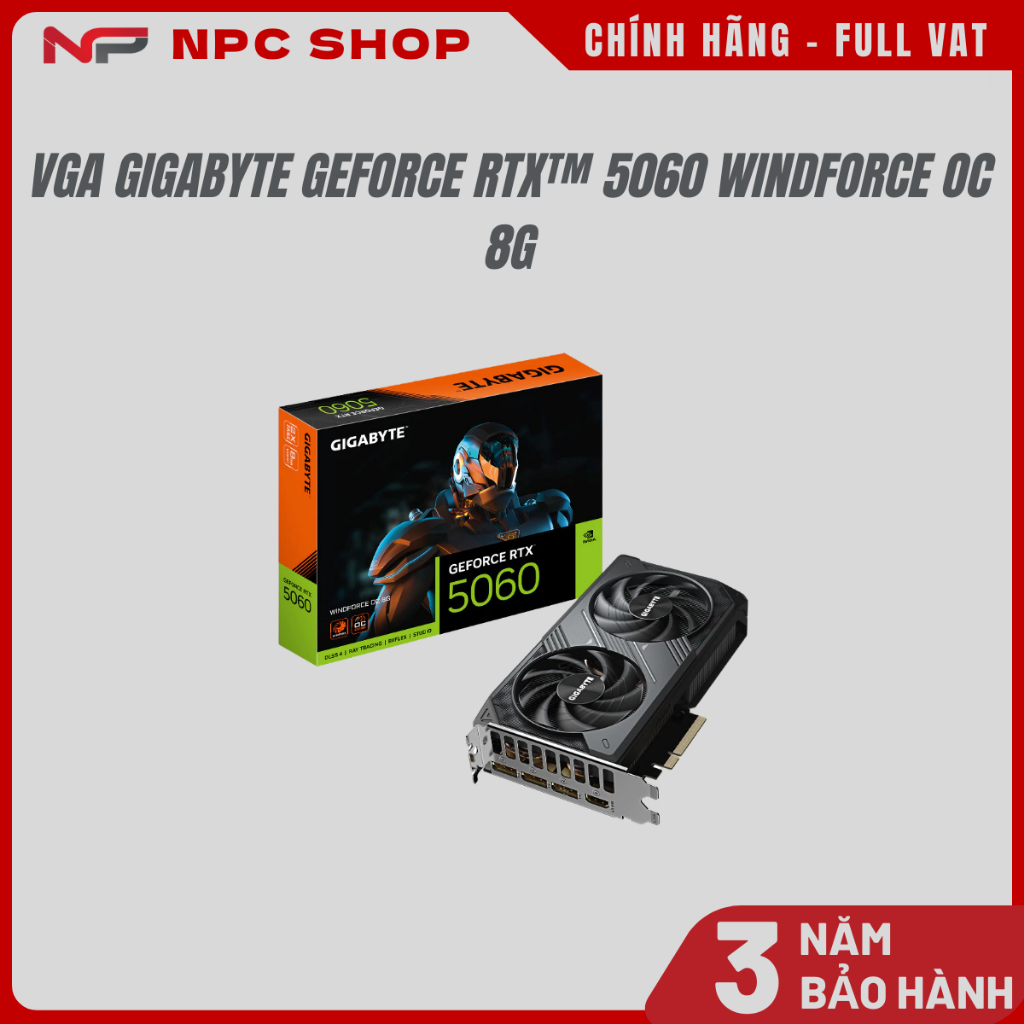 Card màn hình Gigabyte GeForce RTX™ 5060 WINDFORCE OC 8G | Shopee Việt Nam