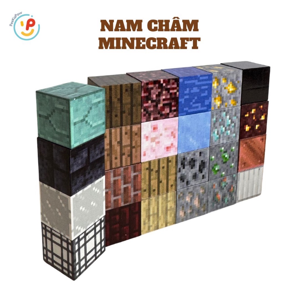 Đồ chơi Minecraft xếp hình khối nam châm 2cm trí tuệ cho bé PeeKaPaw ...