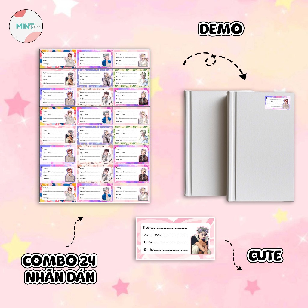 [HANDMADE] Combo 24 giấy nhãn dán tập sách - Idol ATSH Captain Boy ...