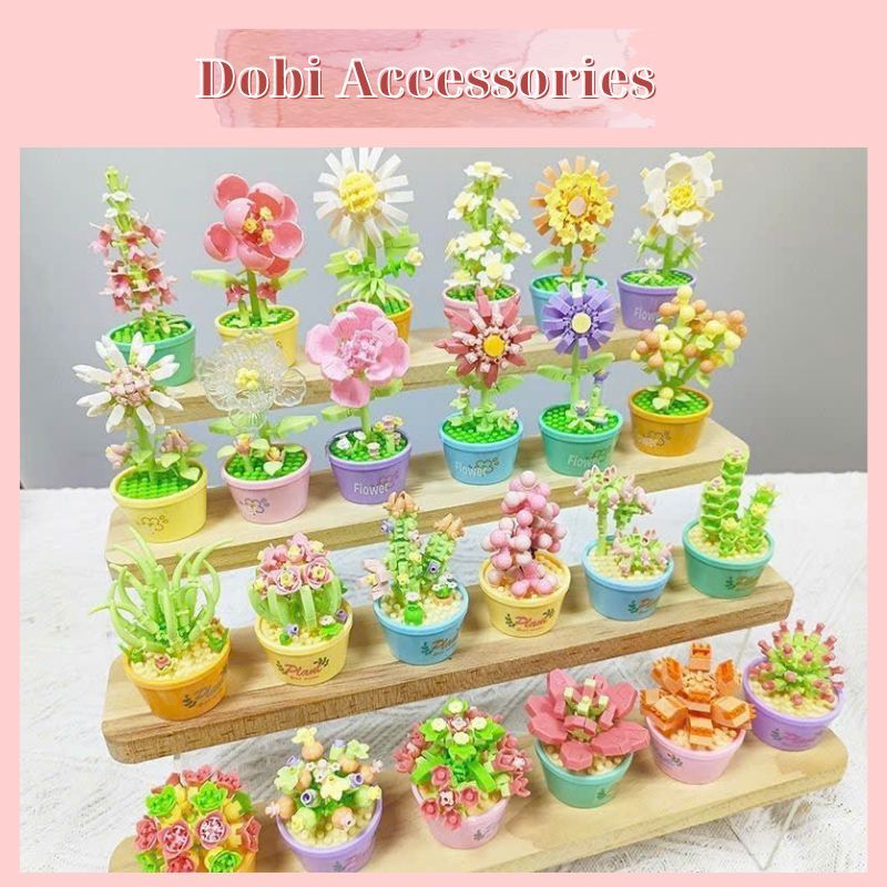 DIY COMBO Bộ Lắp Ráp Mô Hình Giải Trí MINI 3D Chậu Hoa Chậu Cây Lá Đáng ...
