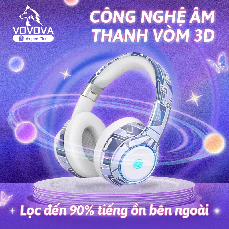 Tai Nghe Chơi Game Bluetooth VOVOVA Có Mic Chống Ồn Cho PC Laptop Điện ...