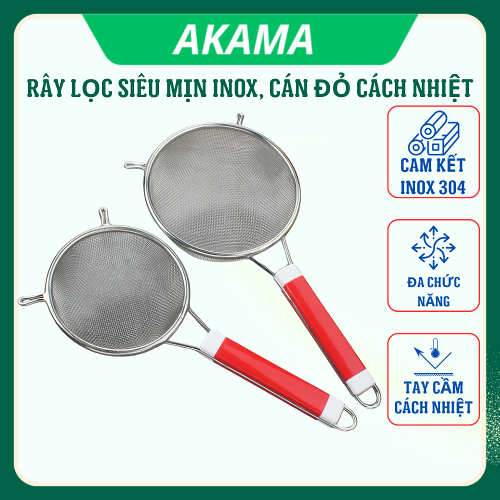 Rây Vợt Lọc Inox 304 Đa Năng – Dụng Cụ Lọc Cặn, Lọc Mẻ, Nước Ép, Cán ...
