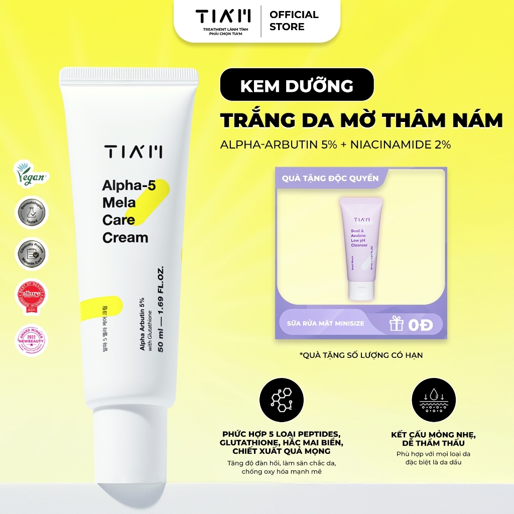 Kem Dưỡng Trắng Da Mờ Thâm Nám Tia'm Alpha-5 Mela Care Cream 50ml ...