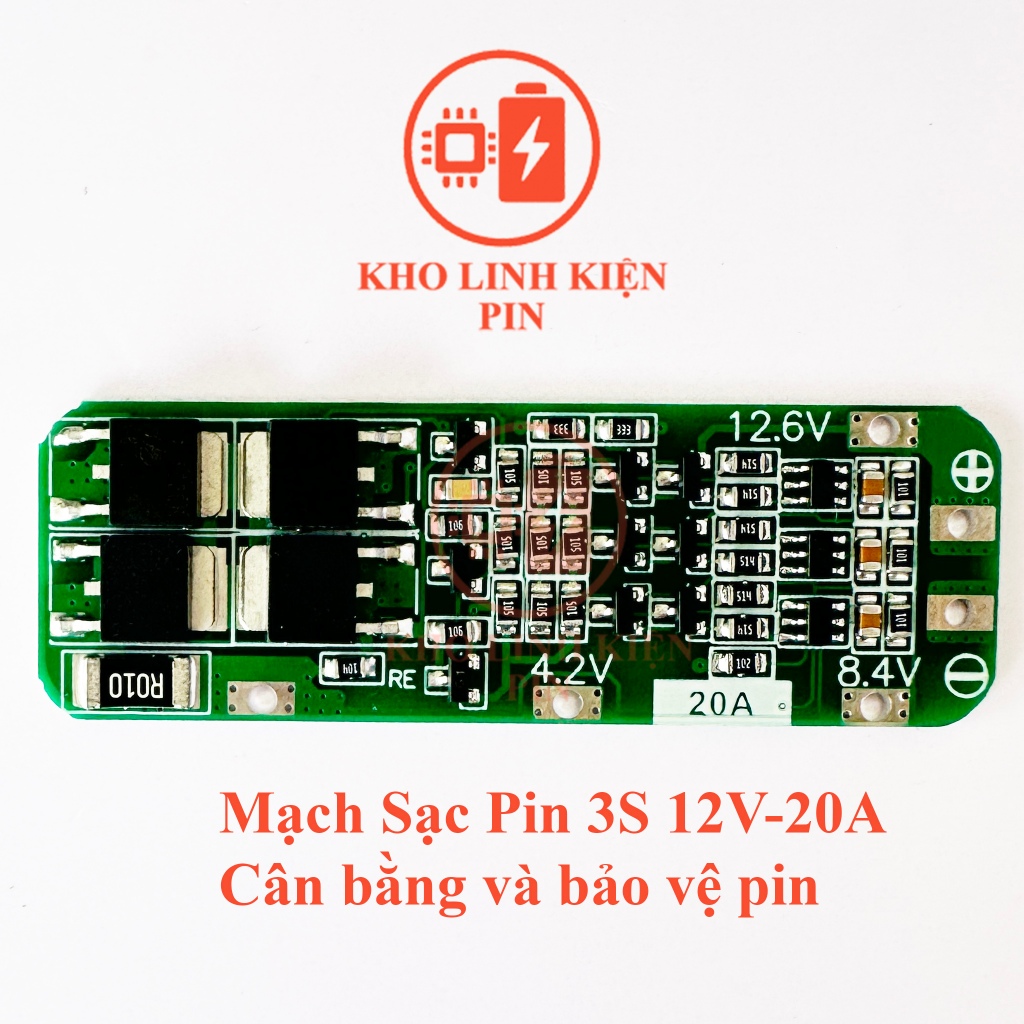 Mạch Sạc Pin 3S 12V-20A Sạc cân bằng và bảo vệ pin 18650 / Li-ion 3.7v ...