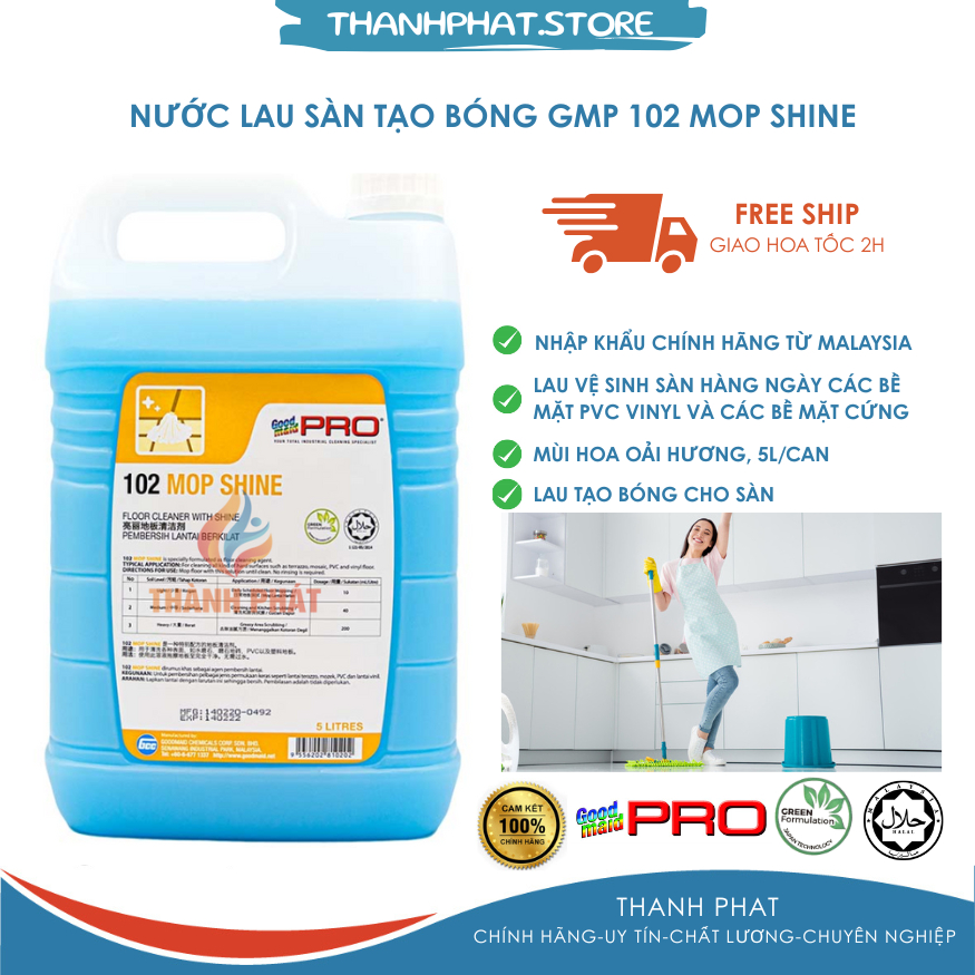 Nước lau sàn tạo độ sáng bóng Goodmaid Pro GMP 102 Mop Shine 5L Hương oải hương | Shopee Việt Nam