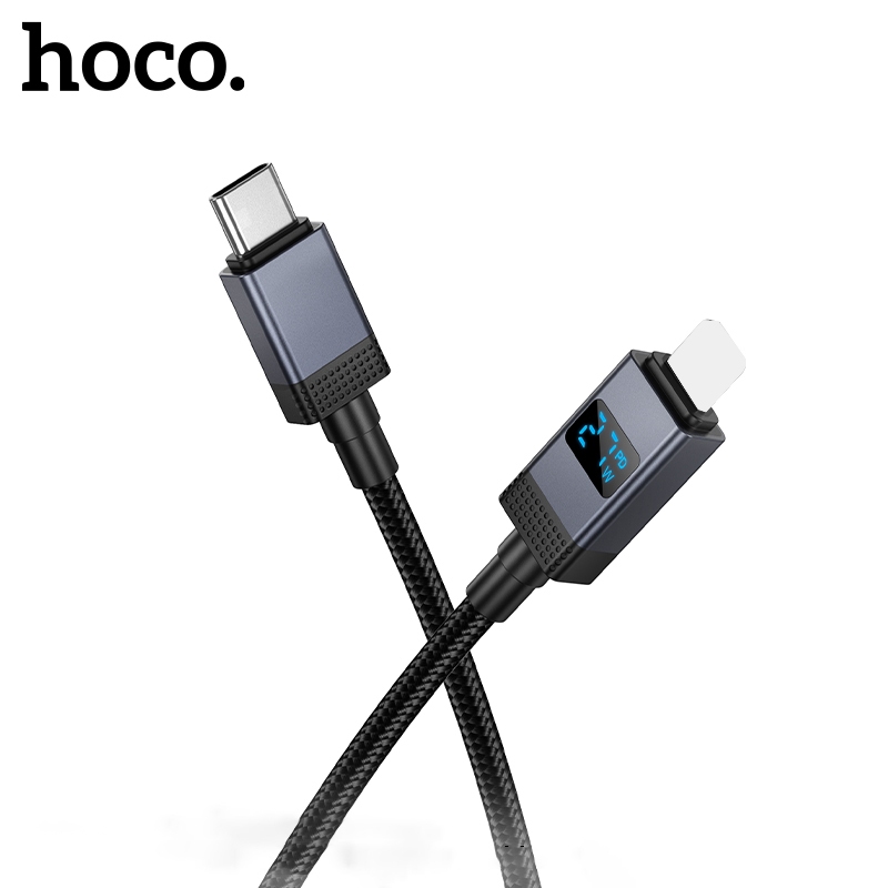 Cáp sạc nhanh PD27W Hoco X118 chân Type C sang LN, dây dài 1m có màn ...