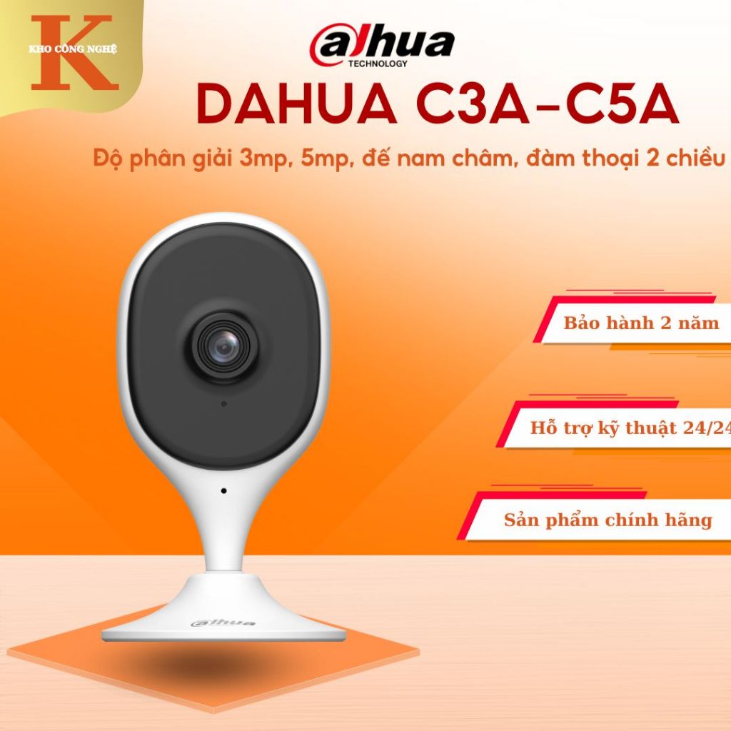 Camera Đế Nam châm DAHUA C3A /C5A Kèm Miếng Dán Dính Tường, đàm thoại 2 chiều, kết nối wifi ...