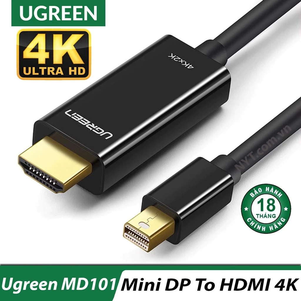 Cáp chuyển đổi Mini DisplayPort (Thunderbolt) sang HDMI 4K*2K cao cấp chính hãng Ugreen 20848/ ...