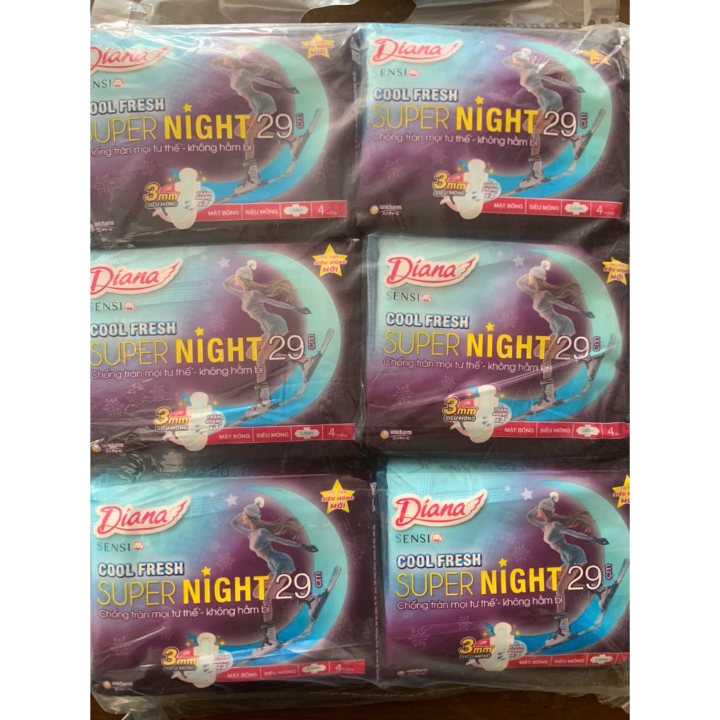HCM -Combo 6 Gói Băng Vệ Sinh Diana Sensi Cool Fresh Super Night 29cm -Diana Sensi Cool Fresh ...