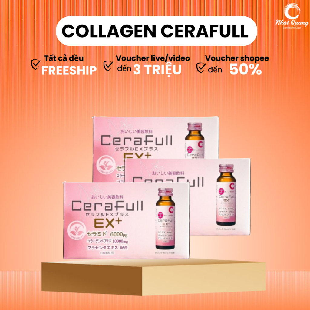 Nước uống Collagen HÀM LƯỢNG CAO Cerafull EX Plus 50mL x 10 lọ/hộp ...