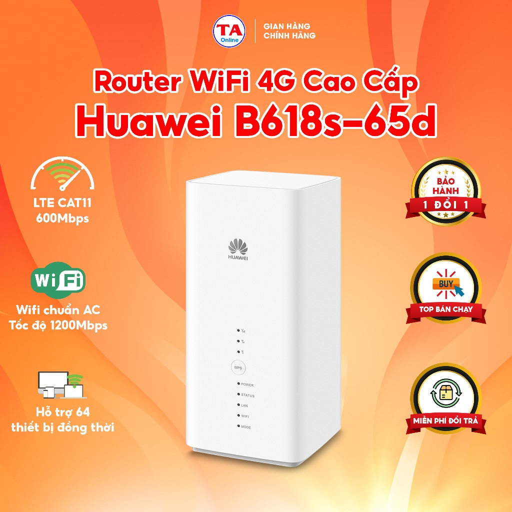 Bộ Phát Wifi 4G Cao Cấp Huawei B618s-65d - 4G LTE Cat11 600Mbps - Wifi ...