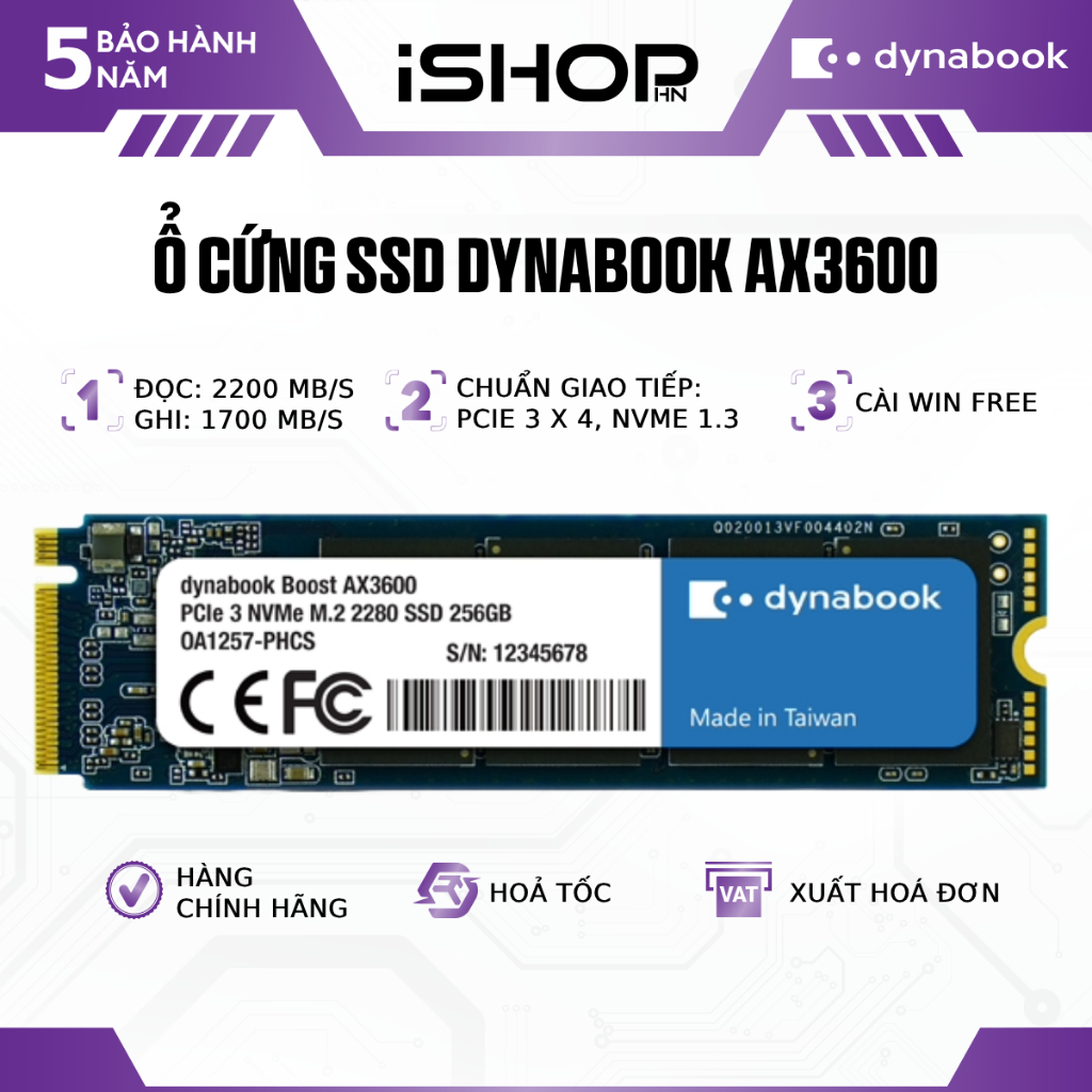 Ổ cứng M2 NVMe/PCIe SSD Dynabook Toshiba Boost AX3600 dung lượng 128GB ...