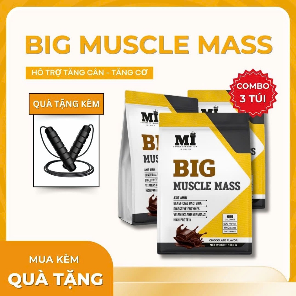 [COMBO 3] Bột Big Mucle Mass Túi 1260 g Tặng Kèm Bình Lắc | Shopee Việt Nam