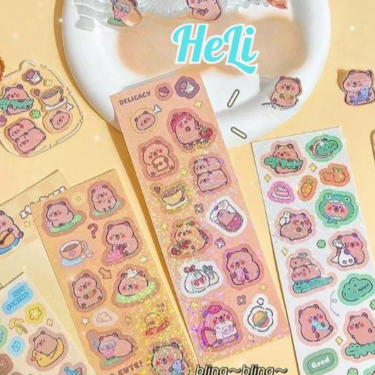 (STICKER DÀI) 1 SET 10 TẤM STICKER CAPYBARA DỄ THƯƠNG, HÌNH DÁN ...