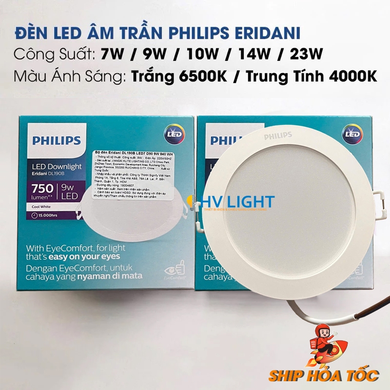 [HỎA TỐC HCM] Đèn led âm trần PHILIPS ERIDANI - Hiệu suất sáng cao, giá ...