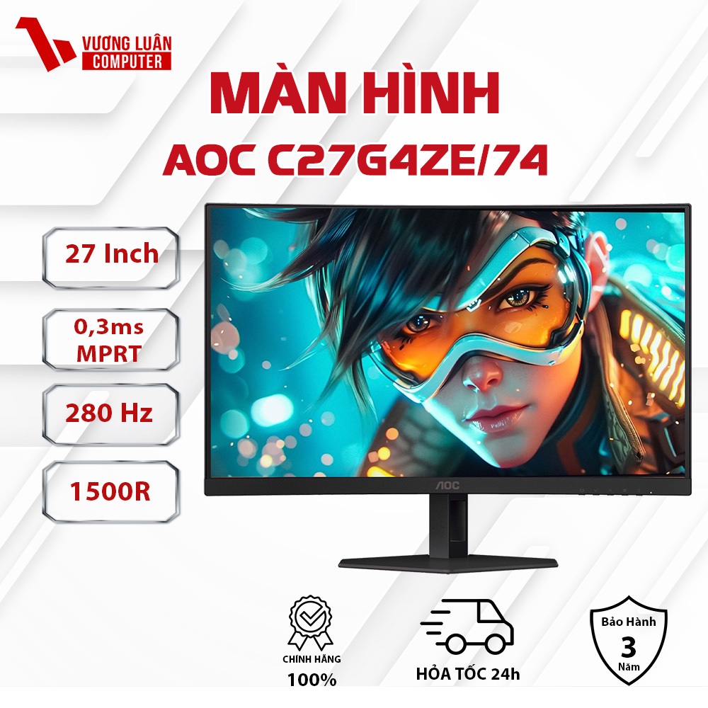 Màn hình Gaming Cong AOC C27G4ZE/74 280Hz /0,3ms/ 1 tỷ mầu Chân thường ...
