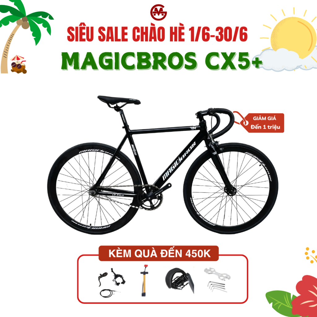 Xe đạp Fixed Gear Magicbros CX5 PLUS Khung nhôm không mối hàn kèm phanh ...