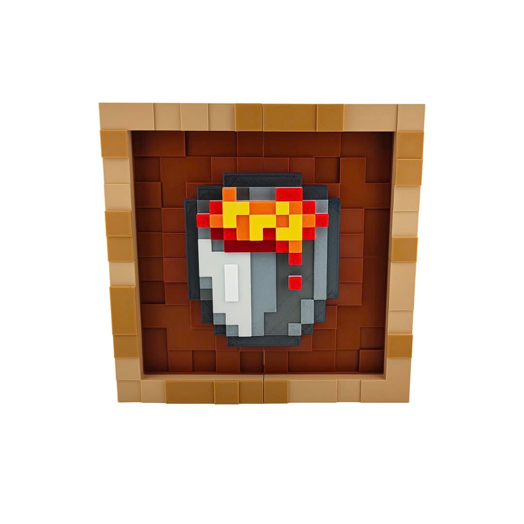 Xô Lava Minecraft 3D – Mô Hình Lava Bucket Pixel Treo Tường, Gắn Nam ...