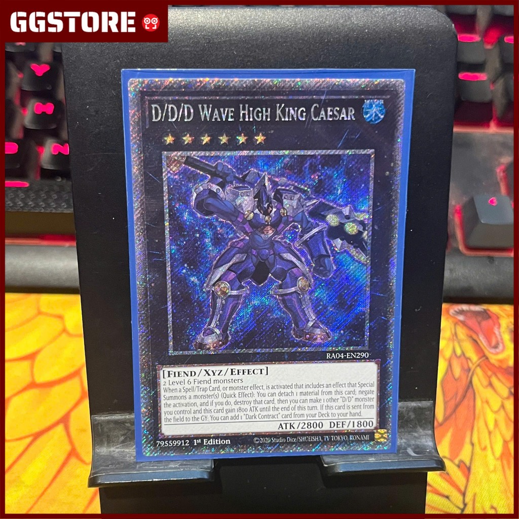 [ Bài Yugioh Chính Hãng ] D/D/D Wave High King Caesar - RA04-EN290 - Platinum Secret Rare 1st ...