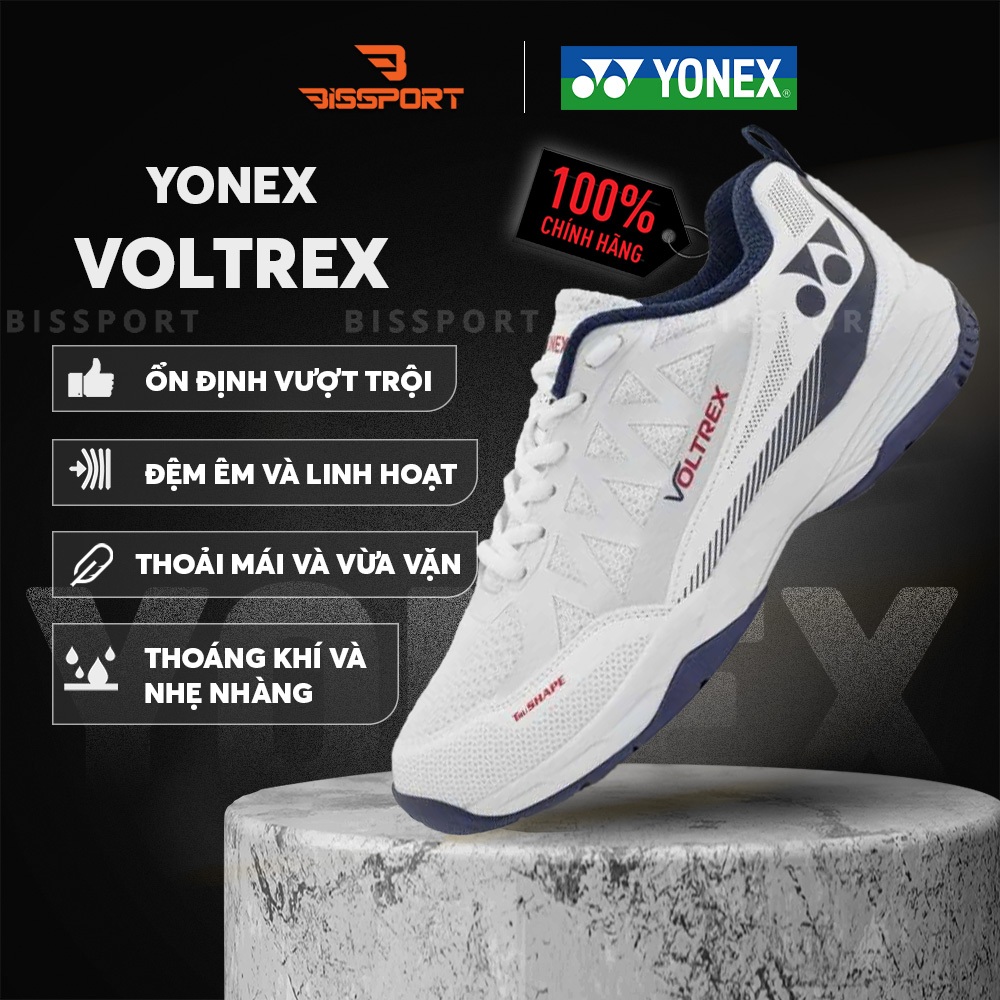 Giày Cầu Lông Yonex Voltrex Chính Hãng - Trắng Đen - Đế Bám - Chống ...