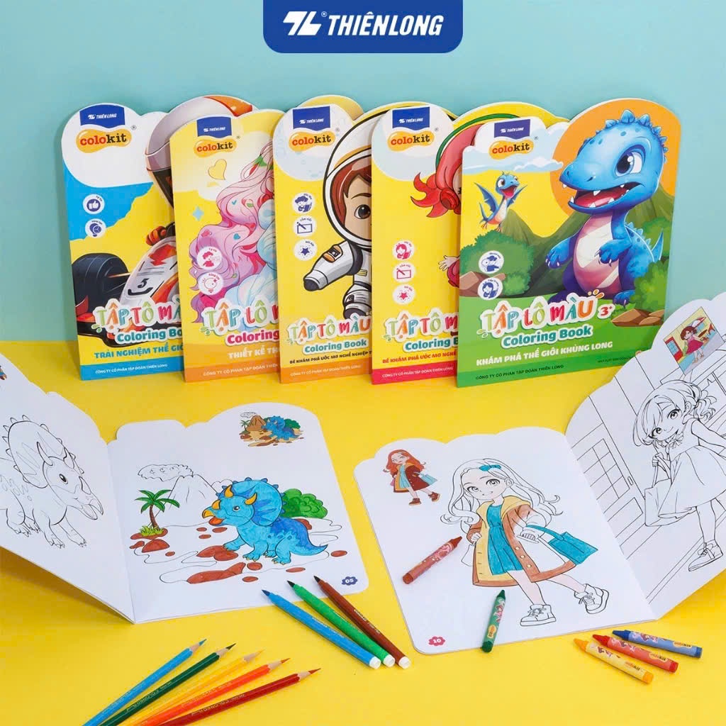 Tập tô màu Thiên Long Colokit cho bé 3-6 tuổi phát triển tư duy-Vở tô ...