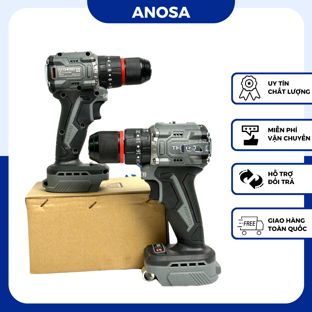 Thân Máy Khoan Pin 3 Chức Năng THPRO Grey 10ly Và 13ly Động Cơ Không ...
