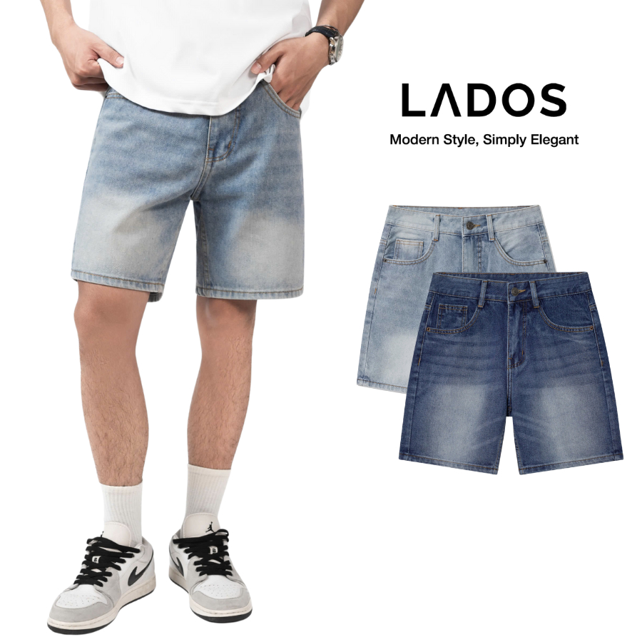 Quần Short Jean Nam LADOS-4183 chất jean cao cấp mịn đứng form phong ...