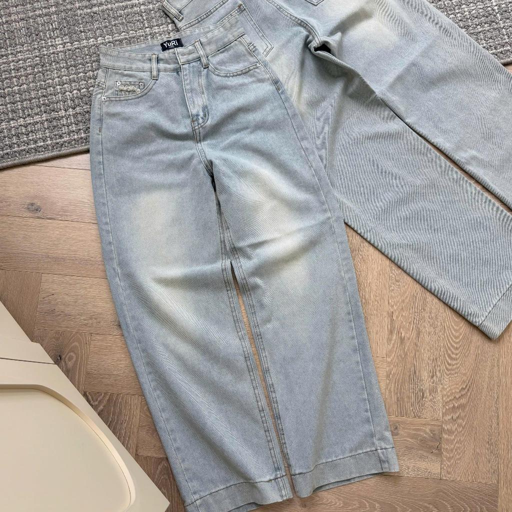 YURI JEANS - Quần Jean Nữ Ống Suông Thêu Kiểu Sau Túi (MÃ5137) | Shopee ...