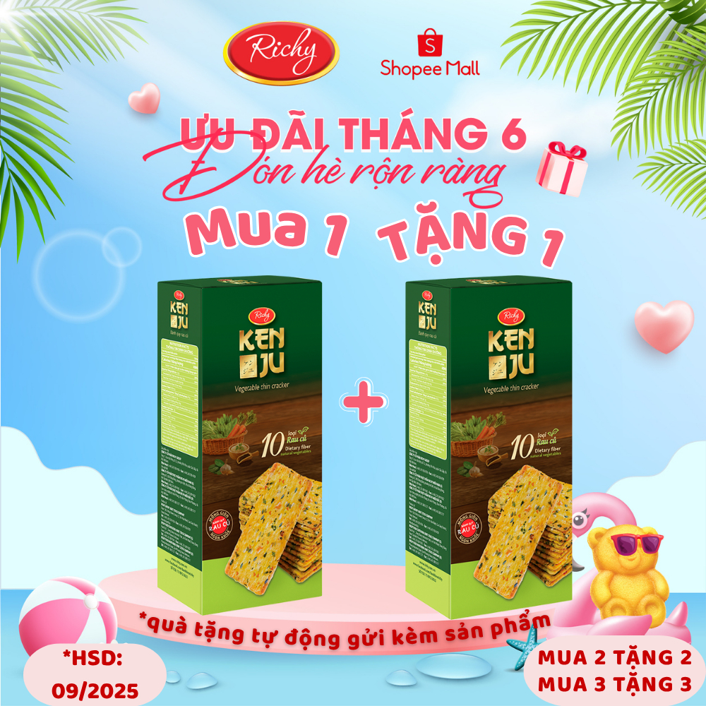[MUA 1 TẶNG 1| HSD: T9/2025] Bánh Richy Kenju Rau Củ Dạng Hộp 168g | Shopee Việt Nam
