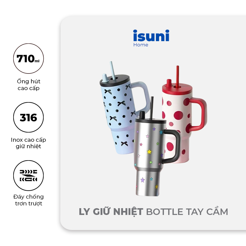 Bình Giữ Nhiệt Bottle Isuni Có Tay Cầm | Dung Tích 710Ml | Chất Liệu Inox 316 An Toàn Giữ Nhiệt ...
