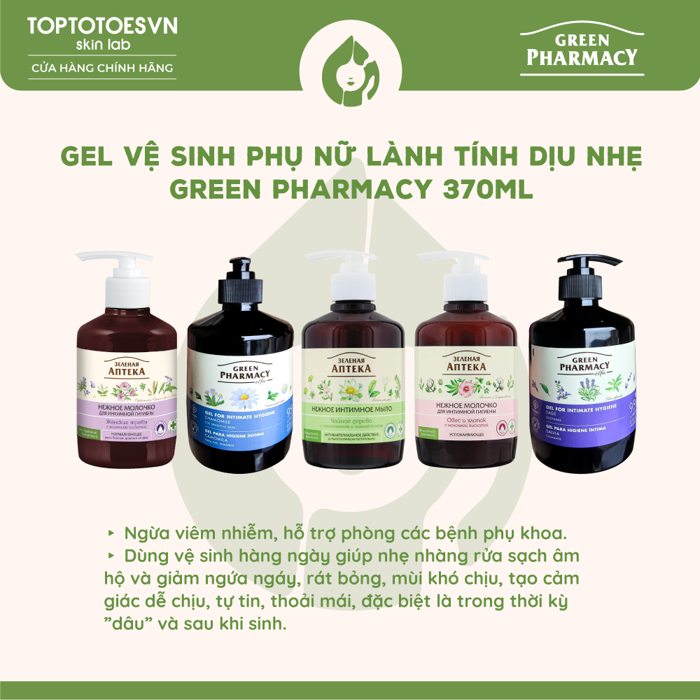[HÀNG NHẬP KHẨU] Dung dịch vệ sinh phụ nữ Green Pharmacy (Zelenaya ...