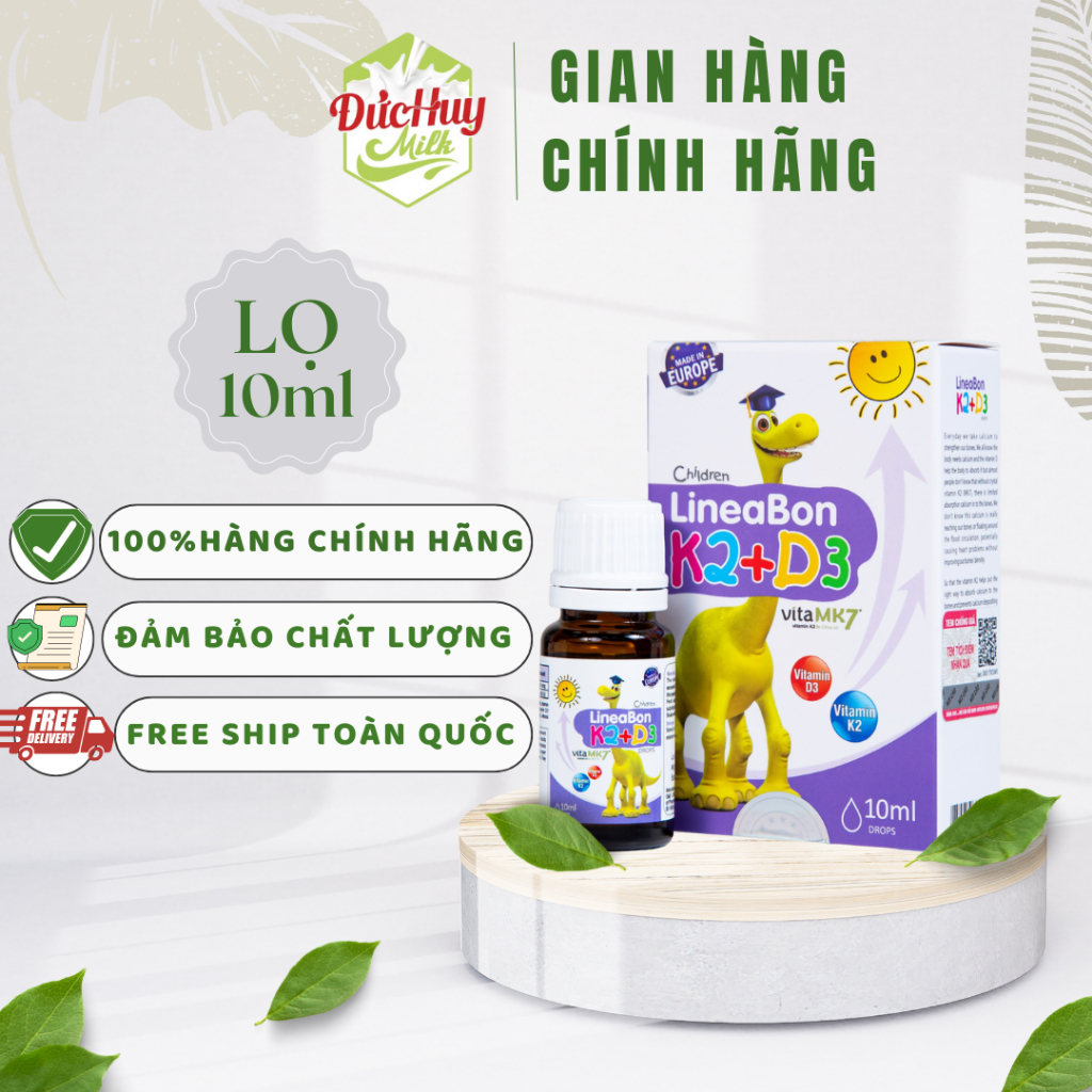 Vitamin LineaBon K2+D3 Hỗ trợ hấp thu Canxi, Lọ 10ml (dạng nhỏ giọt ...