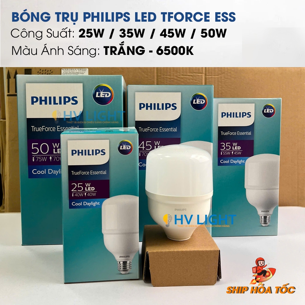 [HỎA TỐC HCM] Bóng Philips Led bulb trụ TForce ESS E27 - Tiết kiệm điện ...
