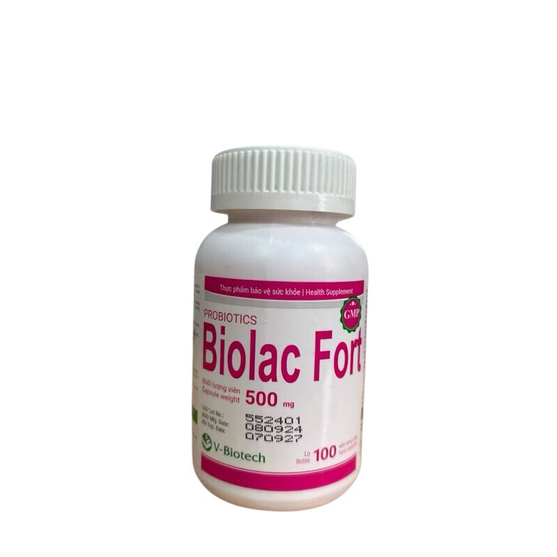 Viên uống Probiotics Biolac Fort (Chai 100 viên) Bổ Sung Men Vi Sinh Cho Đường Ruột, bảo vệ hệ ...