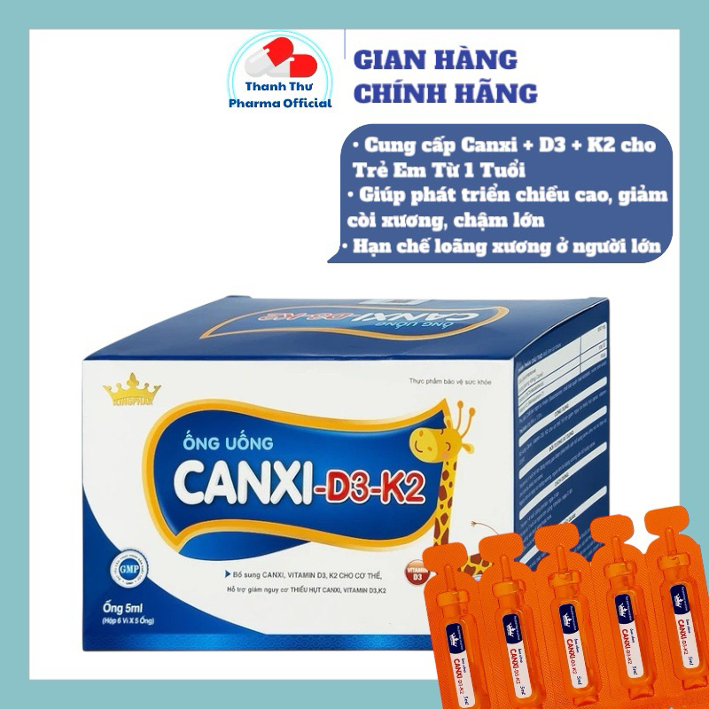 [CHÍNH HÃNG]Siro Ống Canxi-D3-K2 Kingphar - Hỗ trợ chắc khỏe xương hộp (30 ống x 5ml) | Shopee ...