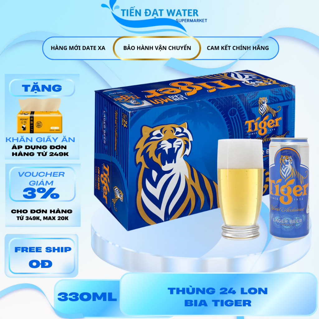 Thùng bia Tiger - Sản Phẩm Chính Hãng, Giá Tốt, Đảm Bảo | Shopee Việt Nam