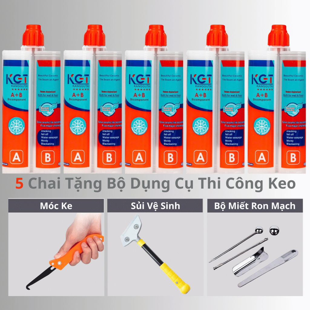 Combo 5 Chai Keo Chít Mạch, Keo Chà Ron, Keo Epoxy 2 Thành Phần KGT ...