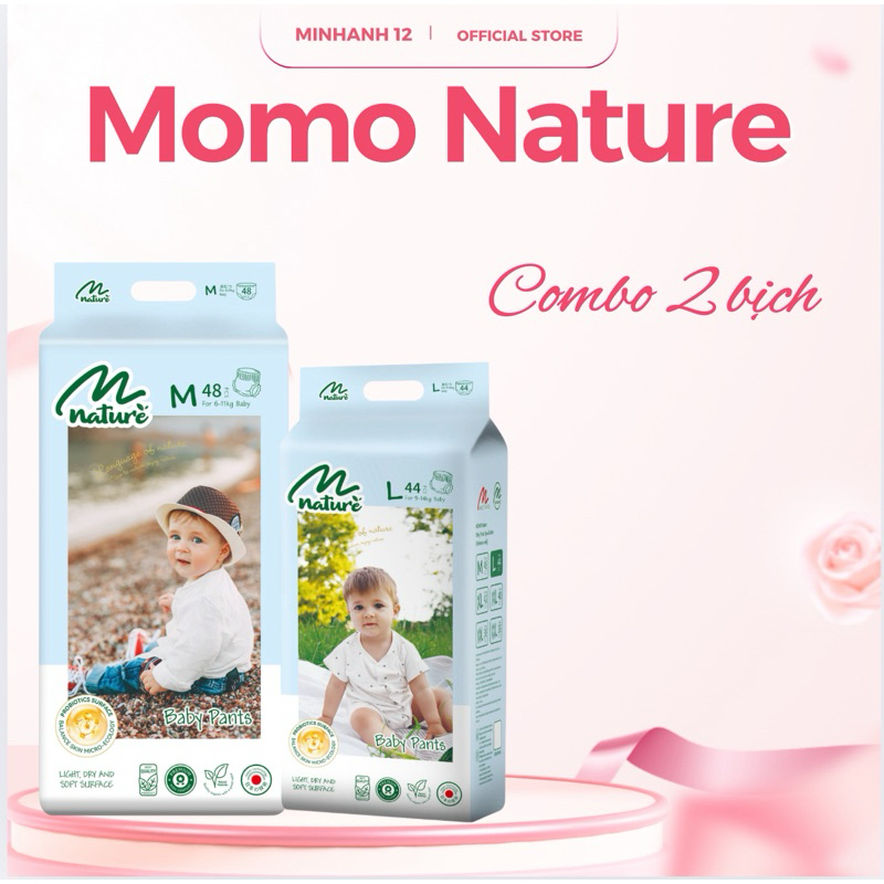[ComBo 2 bịch]Bỉm Momo Nature mềm mỏng phom rộng đủ size từ NB- 4 xl ...